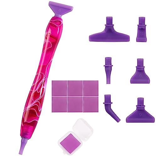 Updated Diamond Painting Pen, 13Pcs Diamond Art Pens with Screw Thread Tips, Diamond Painting Pens Tool Accessories Kit Drill Pen for Diamond Painting Art Nail Art Cross Stitch (Purple)
