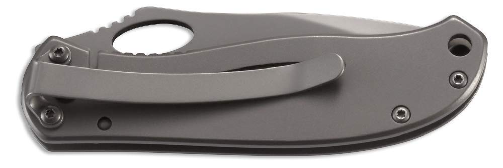CRKT Pazoda EDC Folding Pocket Knife: Everyday Carry, Gray Ti Nitride Blade, Thumb Slot, Liner Lock, Stainless Handle, Pocket Clip 6480