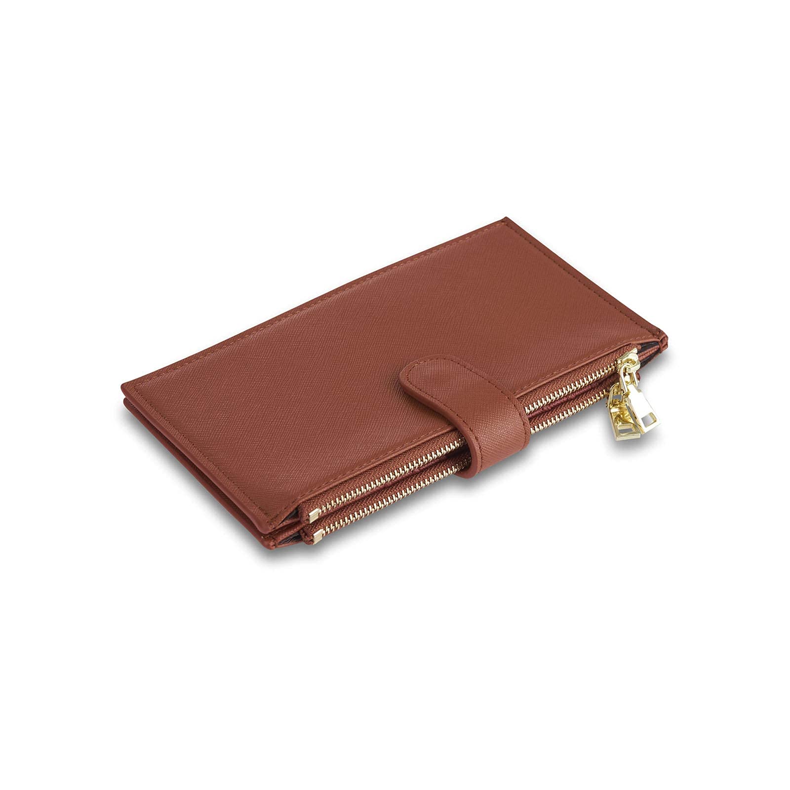 Maze Exclusive RFID Blocking Wallet for Women | Attractive Design with Genuine Leather, Zipper Pocket, Bifold Feature | Hold and Protect Your Cards Everywhere You Go (Brown)