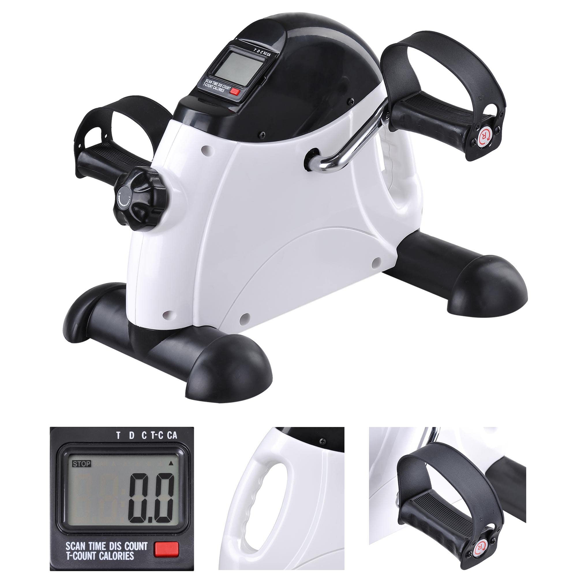 AW Portable Mini Pedal Exerciser Fitness Exercise Bike Cycle Arm Leg LCD Display Home Office Under Desk