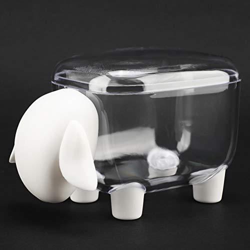 Cute Qtip Holder Dispenser, 2Pcs Cartoon Sheep Shape Cotton Swab Storage Box Cotton Balls Holder Bathroom Vanity Storage Canister(White)