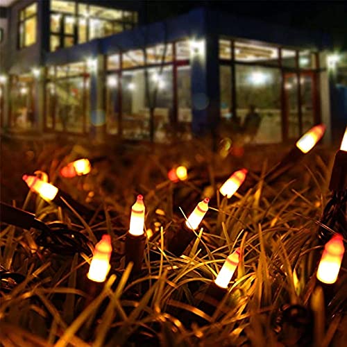 BOKING Halloween Orange Lights String Outdoor 100 Mini Waterproof Incandescent Indoor Decoration Plug in 23 Feet Used for Patio Party Festive Courtyard Home
