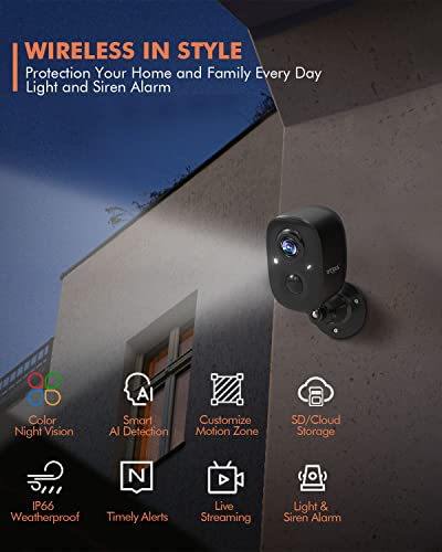 Dzees Security Camera Outdoor Wireless - Battery Powered WiFi Outdoor Camera Wireless, Smart Bird Feeder with Camera, AI Identify Bird Species, Auto Capture Bird Videos