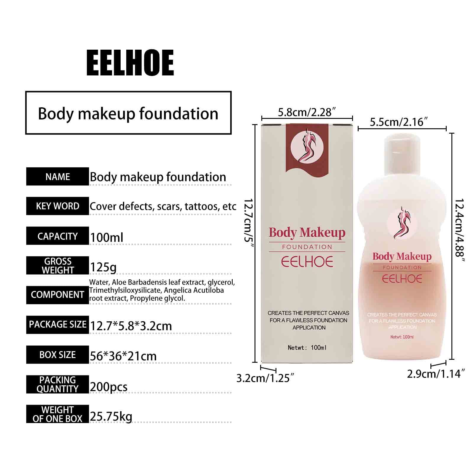 BodyBlendz Body Makeup Waterproof Foundation, Leg And Body Makeup Waterproof Foundation Covers Up Scar Blemishes Spots, Foundation With High Coverage, Long-Lasting, Evens Skin Tone (1PC)