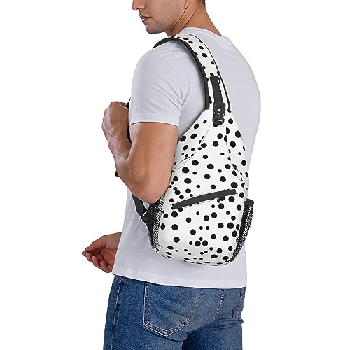 Black And White Polka Dot Bag Crossbody Travel Hiking Bags Mini Chest Backpack Casual Shoulder Daypack For Women Men Lightweight