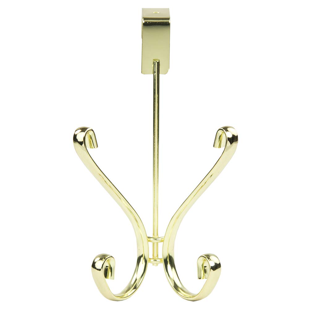Home Basics Over The Door Double Hook (Gold)