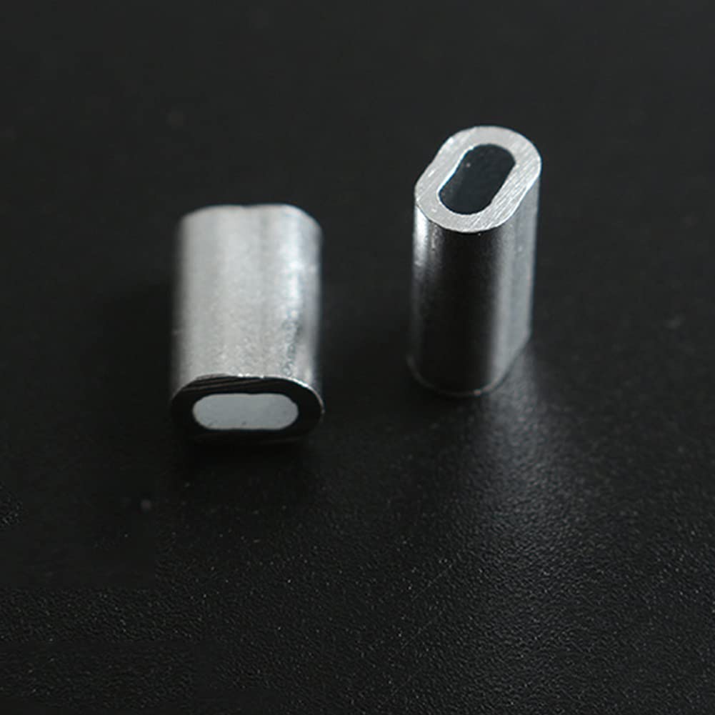 Awakingdemi 200/250pcs Aluminum Fishing Single Double Barrel Crimping Tube Wire Pipe Crimp Sleeves Tackle Connector Line Accessories Tools
