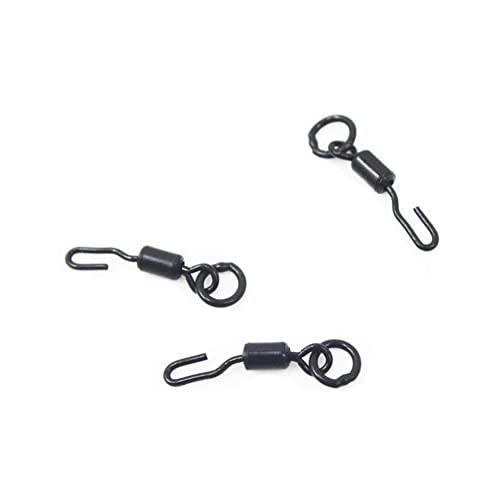 Awakingdemi 20x Spinner Swivel for Ronnie Rig Carp Fishing Tackle Tool Accessories Black