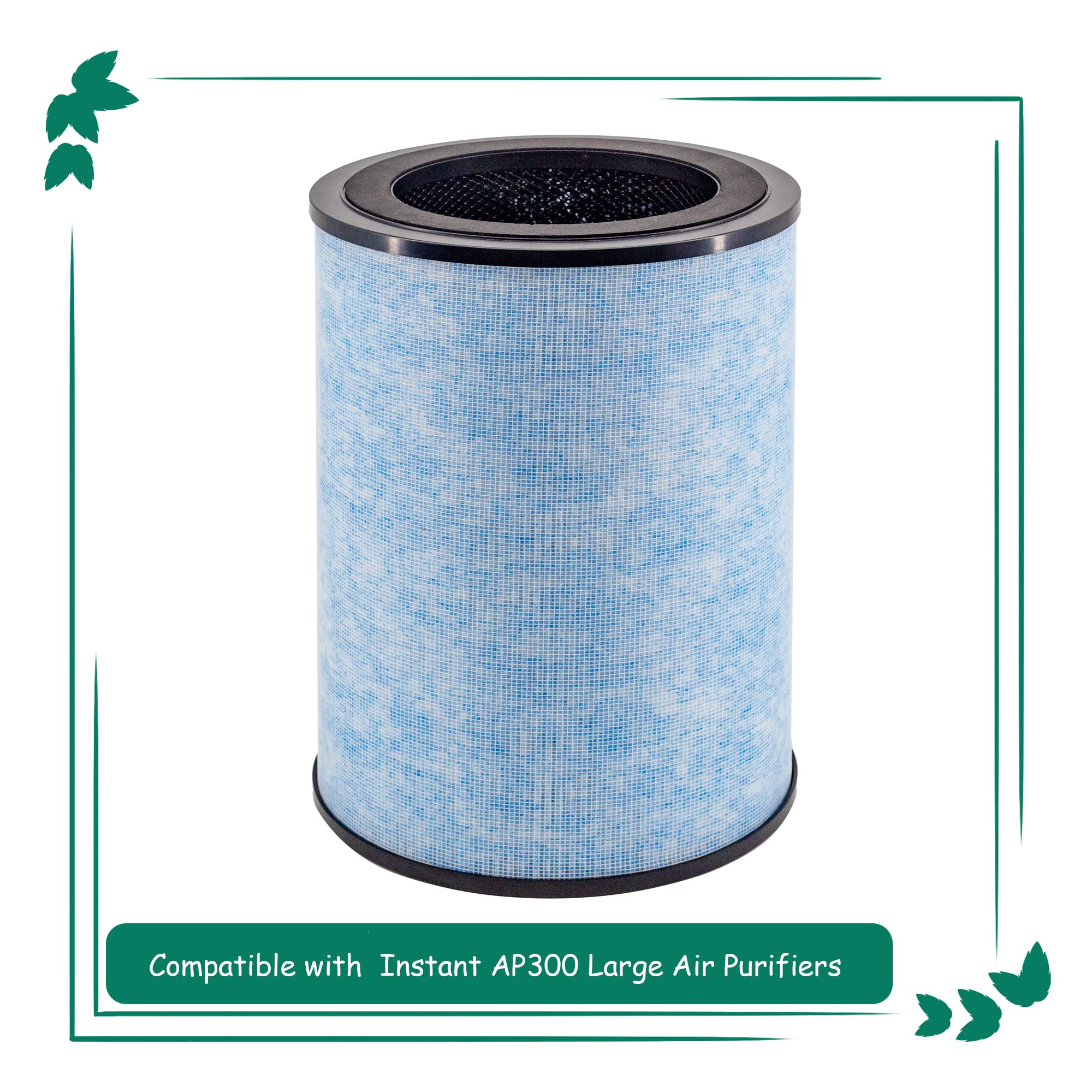 Asheviller AP300 Filter Replacement, Compatible with Instant® AP300 Air Purifier, H13 Grade True HEPA Filter and Activated Carbon Filter, Compare to F300 Filter,2 Pack