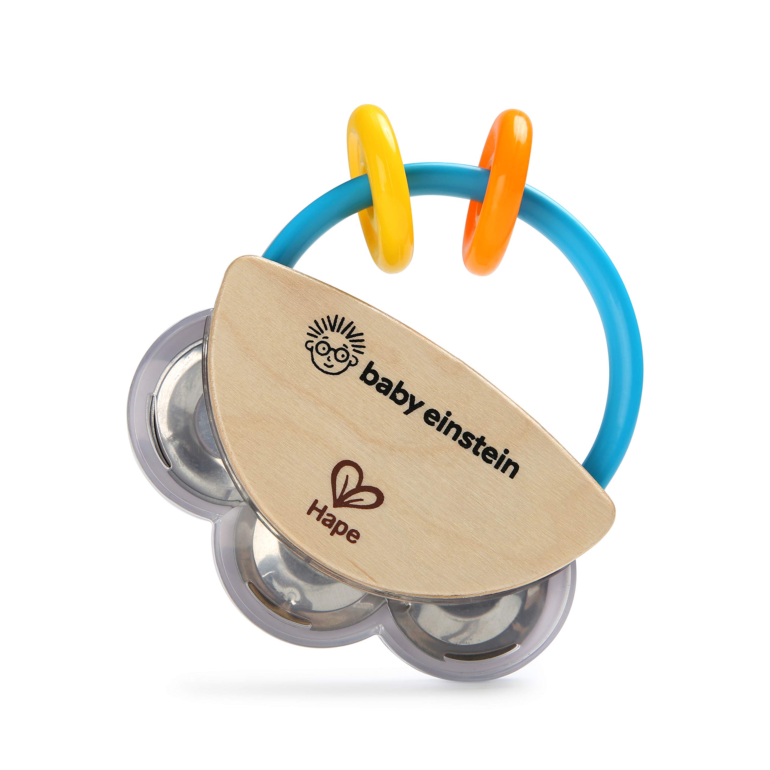 Baby Einstein Tiny Tambourine Wooden Musical Toy, Ages 3 months +