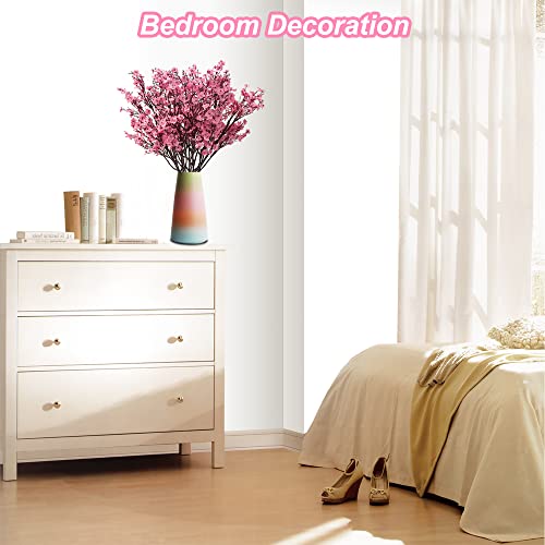 EOOLEOW Artificial Flowers Cherry Blossom Decor - 8 Pcs 19.7 Inch Fake Silk Flowers (Not Include Vase), Faux Flowers Bouquet for Home Decor Indoor (Pink)