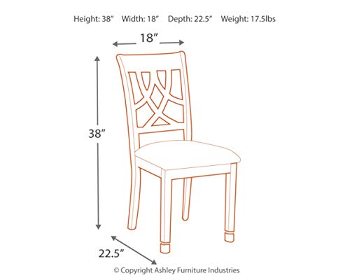 Ashley Furniture Signature Design - Leahlyn Dining Upholstered Side Chair - Pierced Splat Back - Set of 2 - Medium Brown
