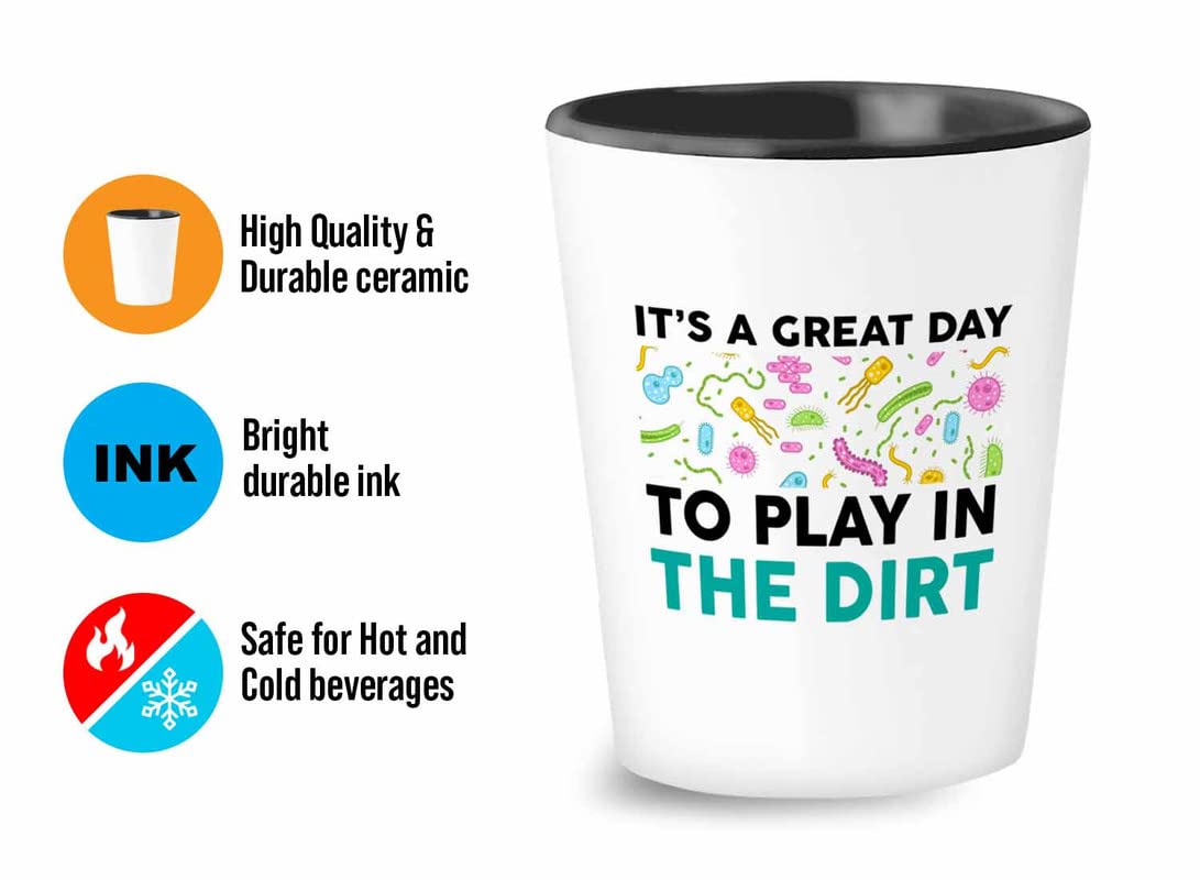 Bubble Hugs Biologist Shot Glass 1.5oz - To Play In The Dirt - Biology Teacher Chemistry Student Biochemistry Marine Scientific Future Laboratory Assistant