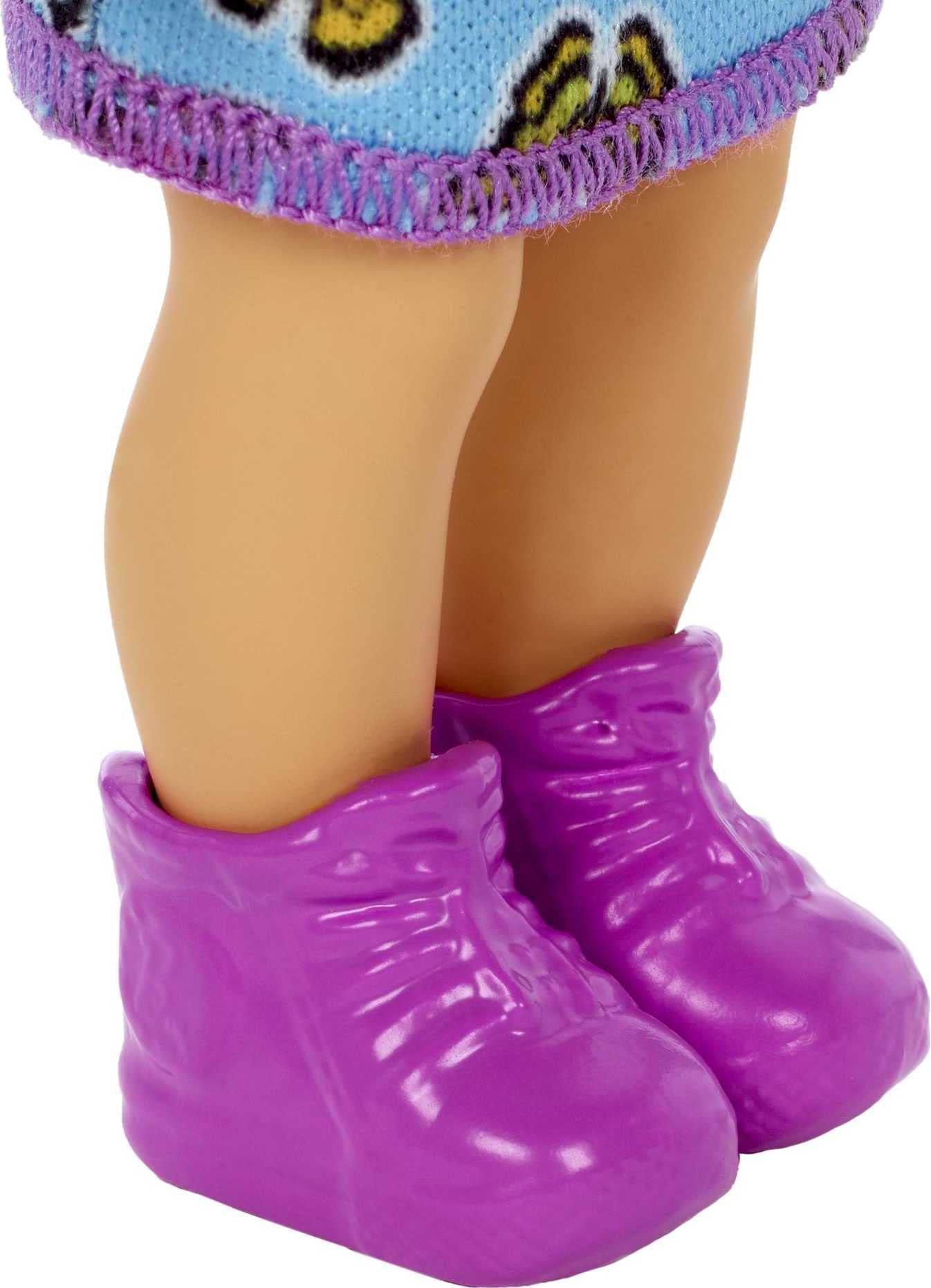 Barbie Skipper Babysitters Inc Doll & Accessories Set with Brunette Doll in Butterfly Dress, Potty & Bathroom-Themed Pieces
