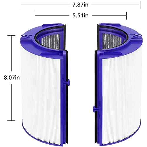 Replacement Hepa Filter Compatible with Dyson PH01 PH02 HP06 TP06 HP07 TP07 HP09 TP09 Air Purifier,True HEPA+Carbon Filter Set(2 in 1) for Dyson Pure Cool Hot Air Purifier,Compare to Part 970341-011