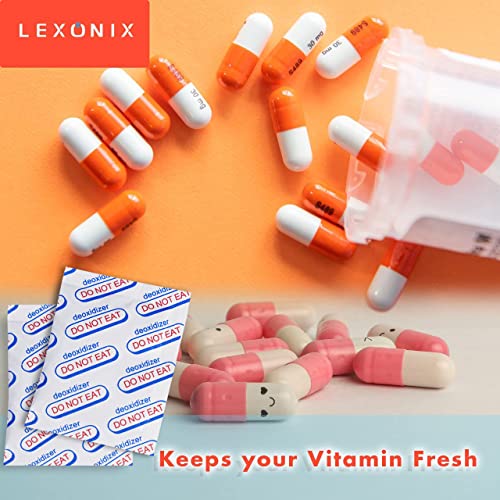 Lexonix 300cc (100 Pack) Food Grade Oxygen Absorbers for Food Storage, (5 Pcs Pack of 20 sets) for Vacuum Seal or Mylar Bag Food Storage Keep Food Fresh Anti Oxygen Absorbing Packets (300cc)