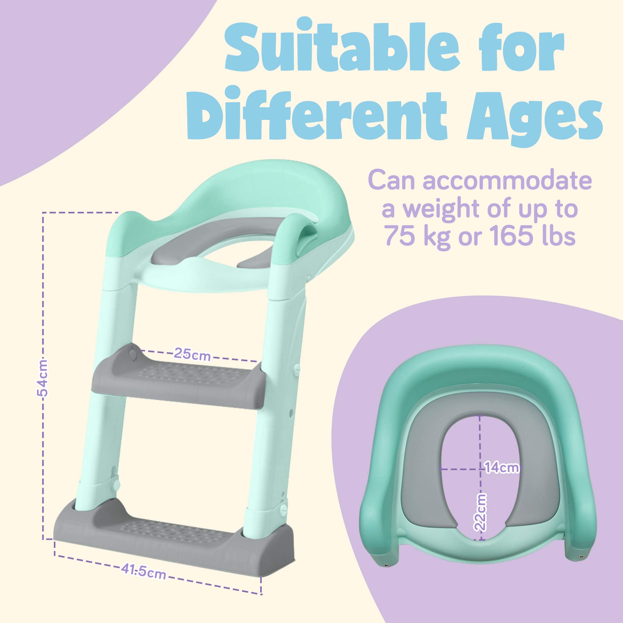 Ashtonbee Mountable Potty Seat (with steps, Green)