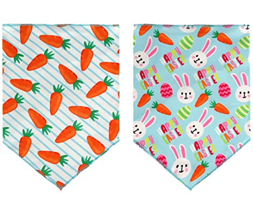 Easter Dog Bandana, Bunny and Carrot Bandanas for Dogs, Spring Puppy Scarf for Small Medium Large Dogs