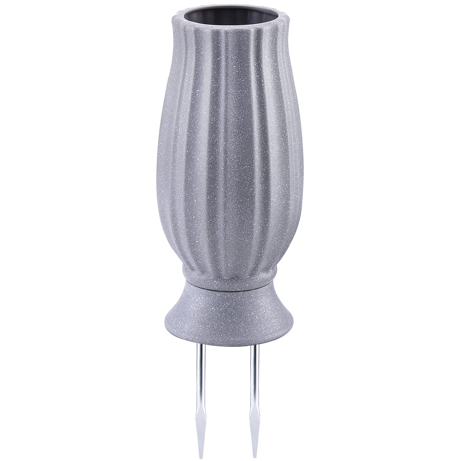 Bocola Cemetery Vase for Grave Decorations with Metal Spike Headstones Flower Holder for Atificial Flowers Fake Floral Outdoor Tombstone Markers memorials Sympathy for Loss of Loved Ones