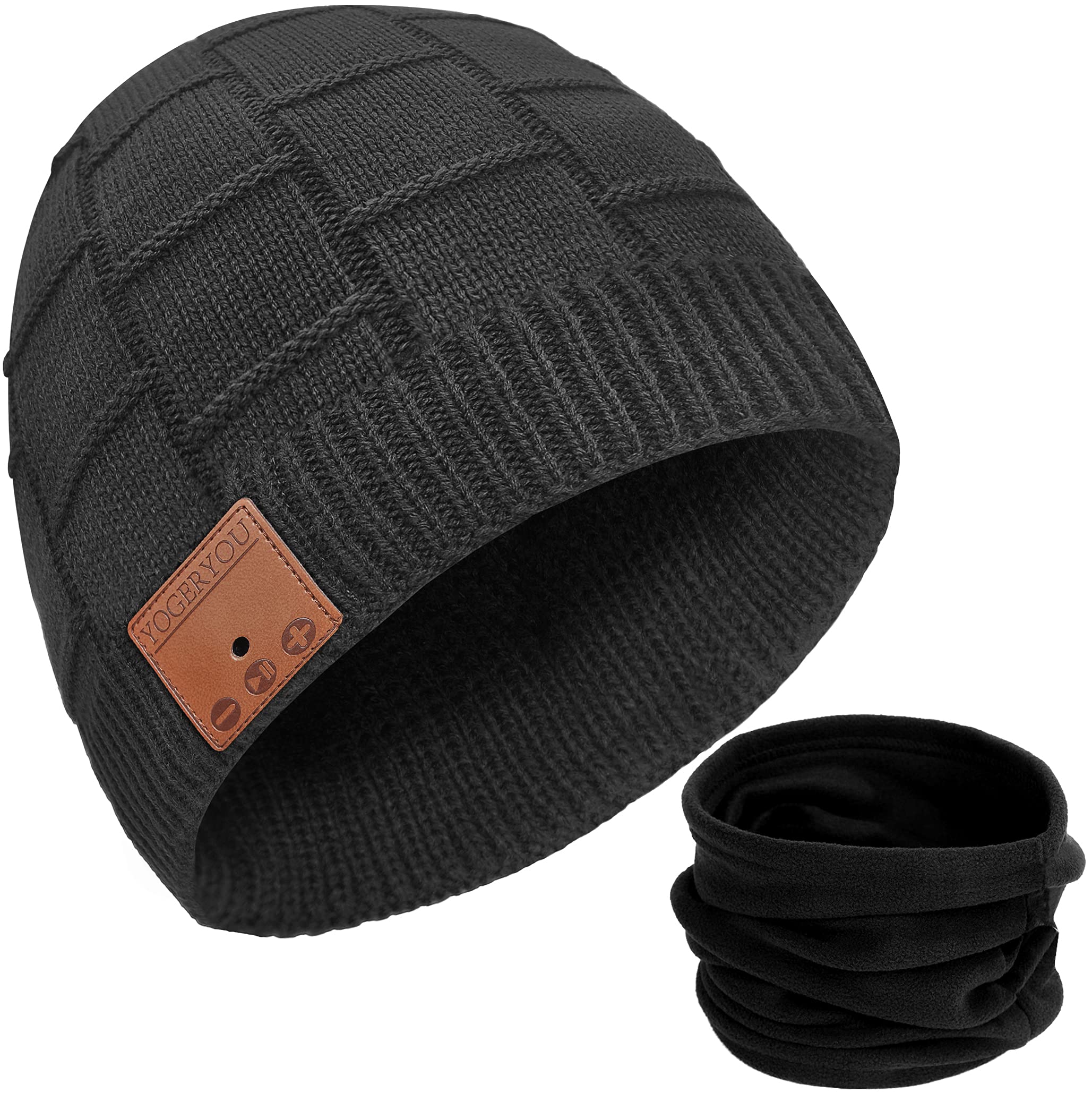 Bluetooth Beanie Hat Christmas Stocking Stuffers Unique Gifts for Men Women Black/White