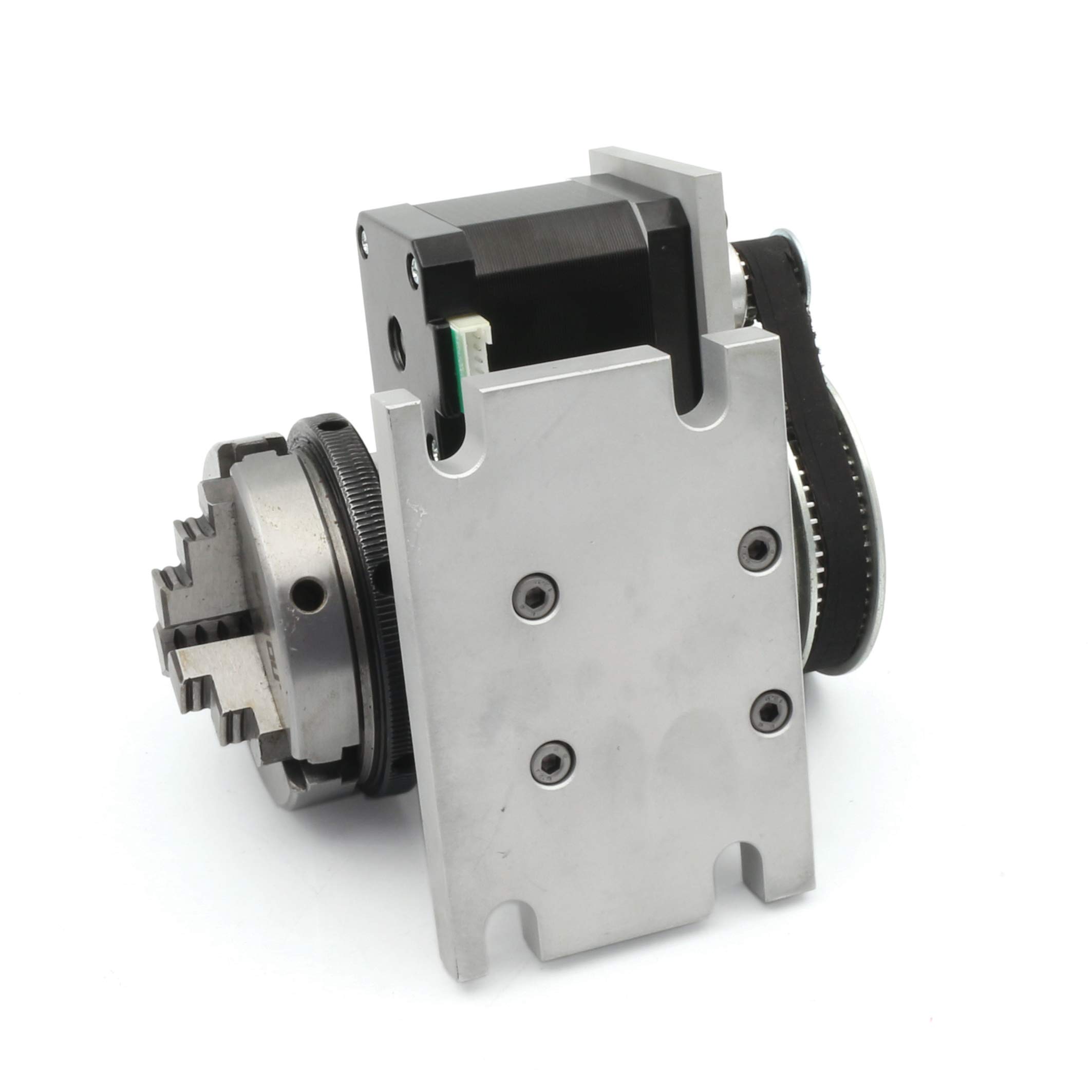 CNC Milling Machine Rotational Axis CNC Router Rotary Table Rotary a axis 4th Axis 65mm 3 Jaw Chuck Dividing Head w/ Nema17 stepper motor w/ 54mm Tailstock Reducing ratio 4:1 for CNC Engraving Machine