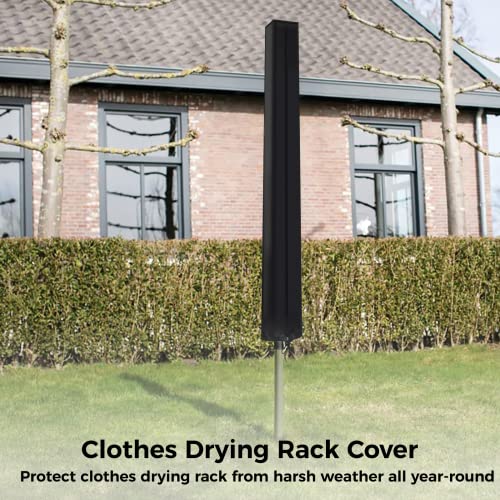 Epicover Clothes Drying Rack Cover, 210D Waterproof Protective Cover with Zipper for Outdoor Clothes Drying Rack, Drying Rack Protect, 63 x 6 x 6 inches