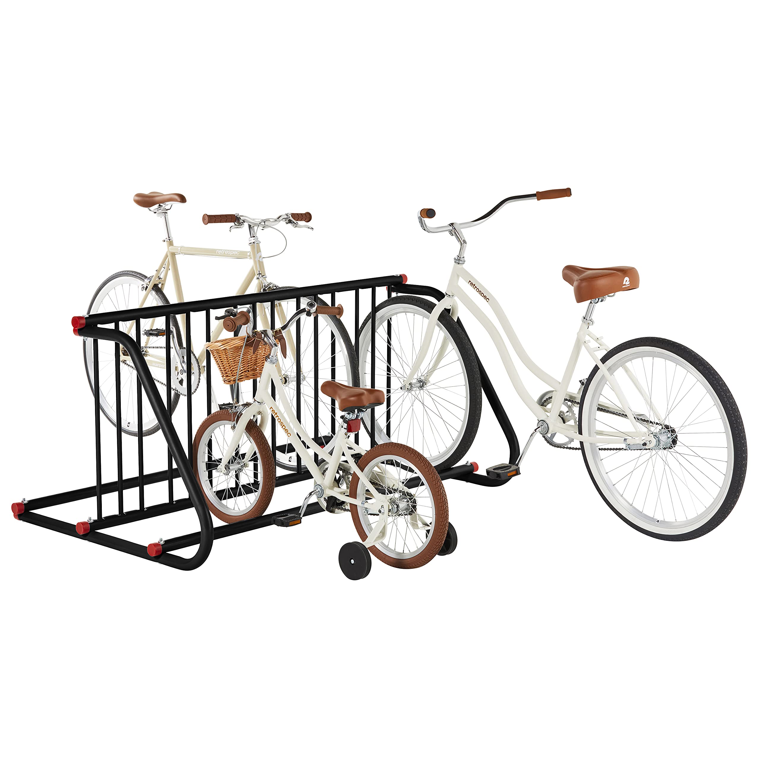 Retrospec Commercial Grid Bike Rack - Single & Double Sided - Bicycle Storage Stand for Garages, Stores, Schools & Universities Power Coated Steel - Black 10 Bike/Double Sided