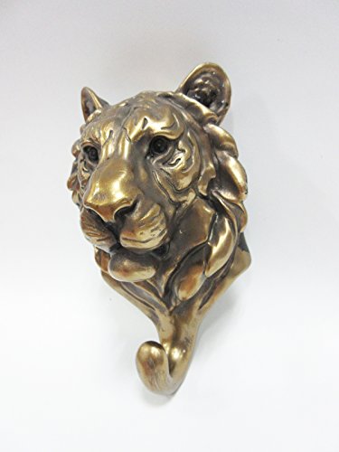Pacific Giftware Wild Animal Head Single Wall Hook Hanger Animal Shape Rustic Faux Bronze Decorative Wall Sculpture (Tiger)