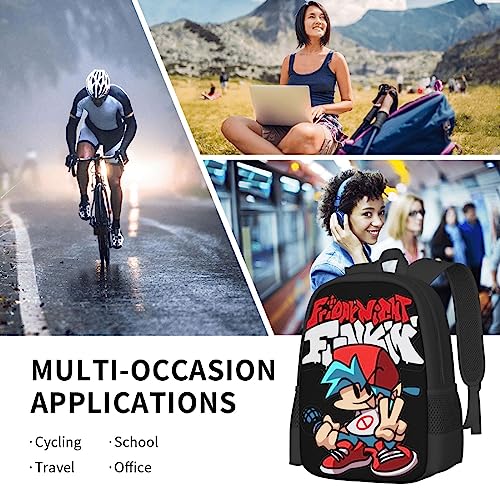 DHOUTSL Backpacks Friday Night Anime Funkin Laptop Backpack Unisex Multipurpose Double Shoulder Bag for Camping Travle Work Hiking Gifts