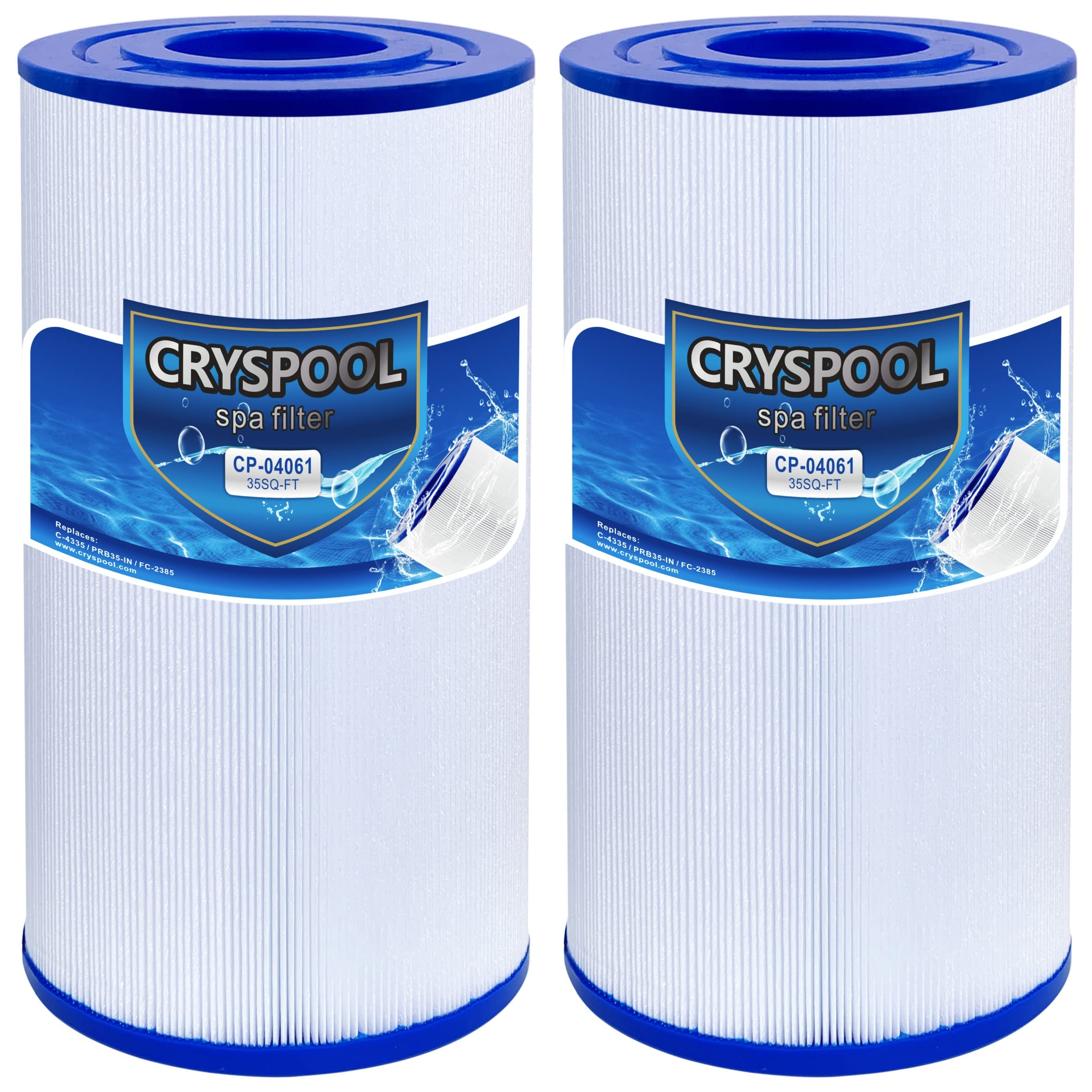 Cryspool Spa Filter Compatible with C-4335, PRB35-IN, R173431, spa Filter 5 x 9 1/4, Guardain 409-219, FC-2385, 03FIL1300, 35 sq.ft, 2 Pack