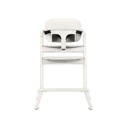 CYBEX LEMO High Chair System, Grows with Child up to 209 lbs, One-Hand Height and Depth Adjustment, Anti-Tip Wheels Safety Feature - Porcelain White