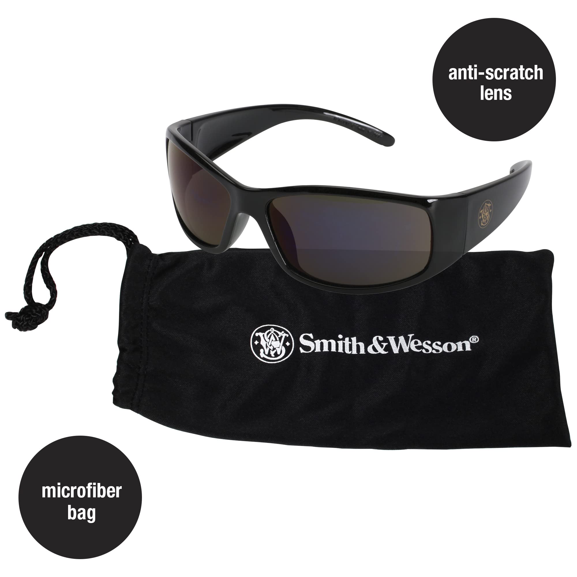 Smith & Wesson® Elite™ Safety Glasses (21303), Smoke Lenses, Black Frame, Unisex Sunglasses for Men and Women (Qty 12)
