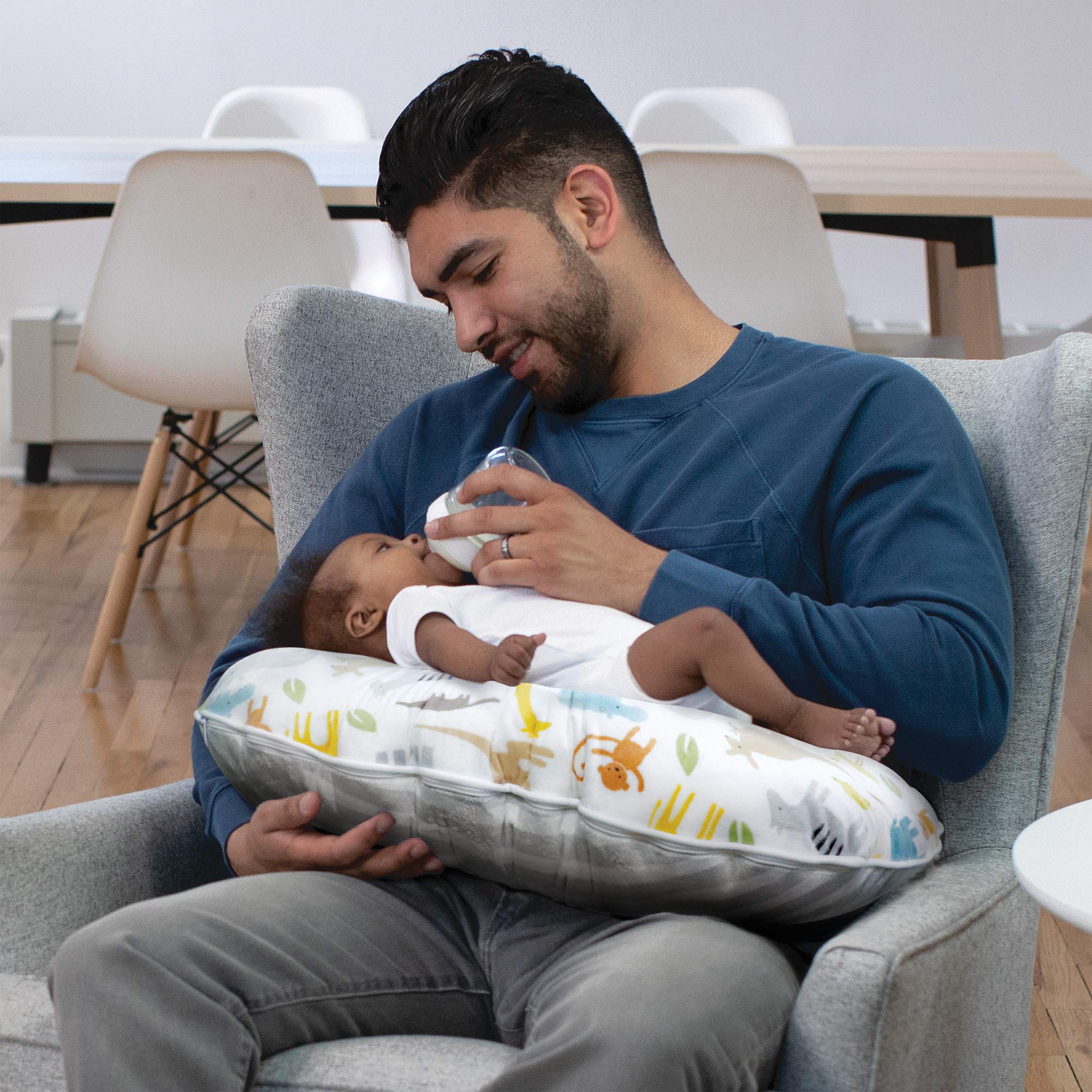 Boppy Cozy Nursing Pillow Cover, Pastel Animal Stripe, Minky Fabric in a Fashionable Two-Sided Design, Fits All Boppy Nursing Pillows and Positioners