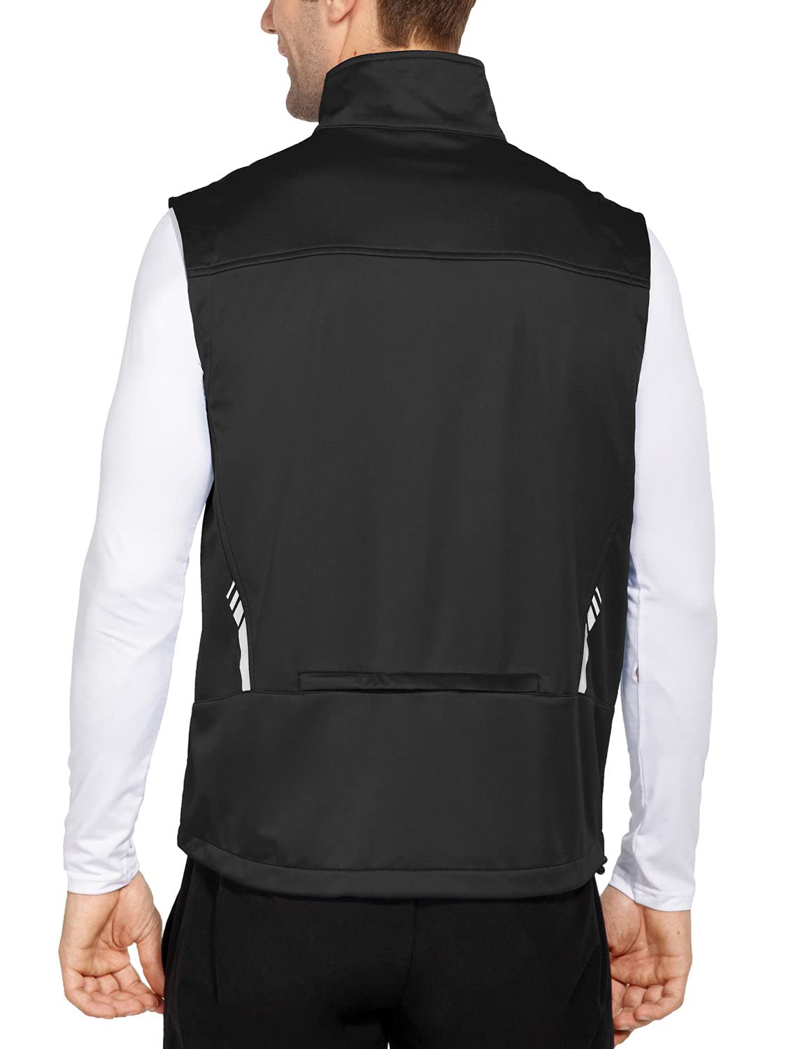 BALEAF Men's Lightweight Golf Vest Sleeveless Softshell Jacket Windproof Outerwear Vest for Travel Running Hiking Black Size M