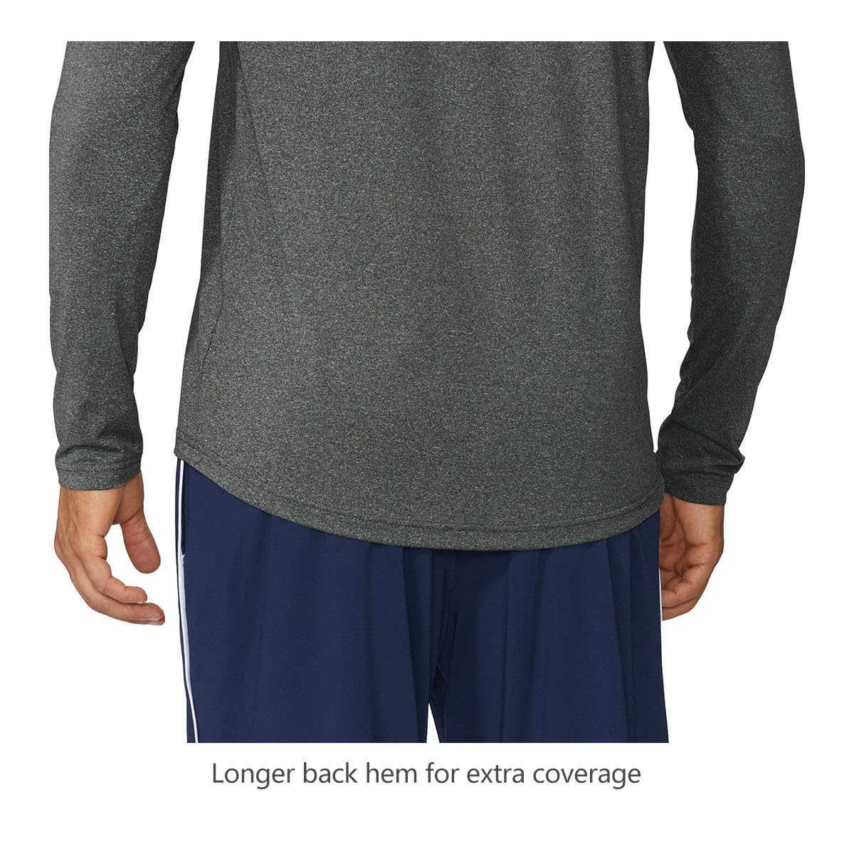 BALEAF Men's Long Sleeve Running Shirts Quick Dry Workout Shirts Athletic T-Shirts Lightweight Soft Fishing Tee Tops Blue Size M