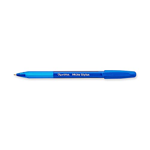 Paper Mate InkJoy 2 in 1 Stylus Ballpoint Pens, Medium Point, Blue, Box of 12