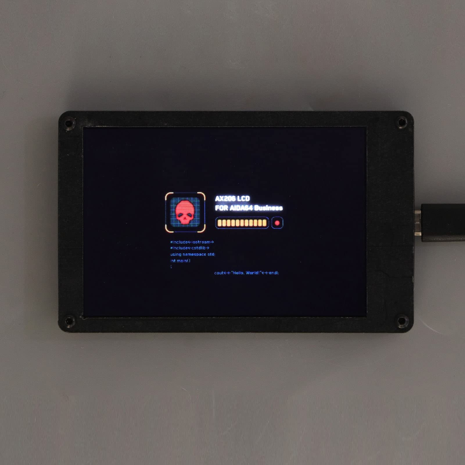 Computer Temp Monitor, Adjustable Brightness 3.5in USB Mini Screen Mini Size for Home (with Elbow Line Motherboard Line)