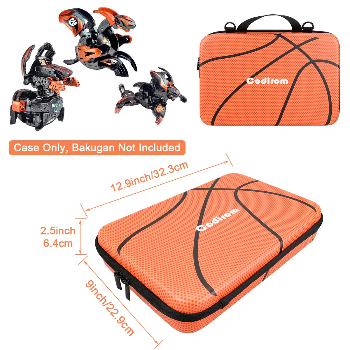Toy Organizer Storage Case Compatible with Bakugan Figures, BakuCores and Small Dolls, Mini Toys Container Carrying Box with Mesh Pocket (Bag Only)