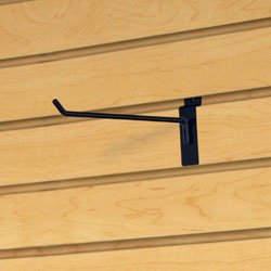 Only Garment Racks Commercial Deluxe Slatwall Hooks, 8", Black (Pack of 20)