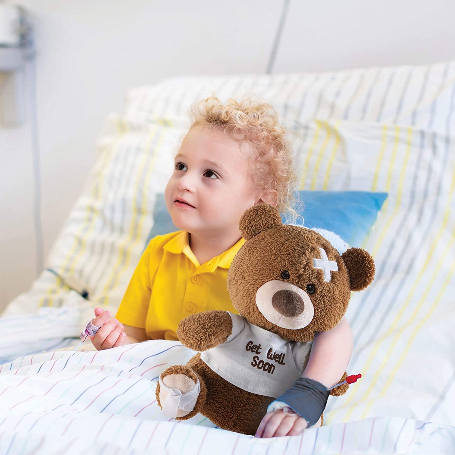 PREXTEX 12-Inch Get Well Soon Plush Bear - Soft Stuffed Teddy Bear - Get Well Soon Gifts for Kids Stuffed Animals - Get Well Soon Stuffed Toy - Get Well Soon Teddy Bear Plush - Get Well Gift