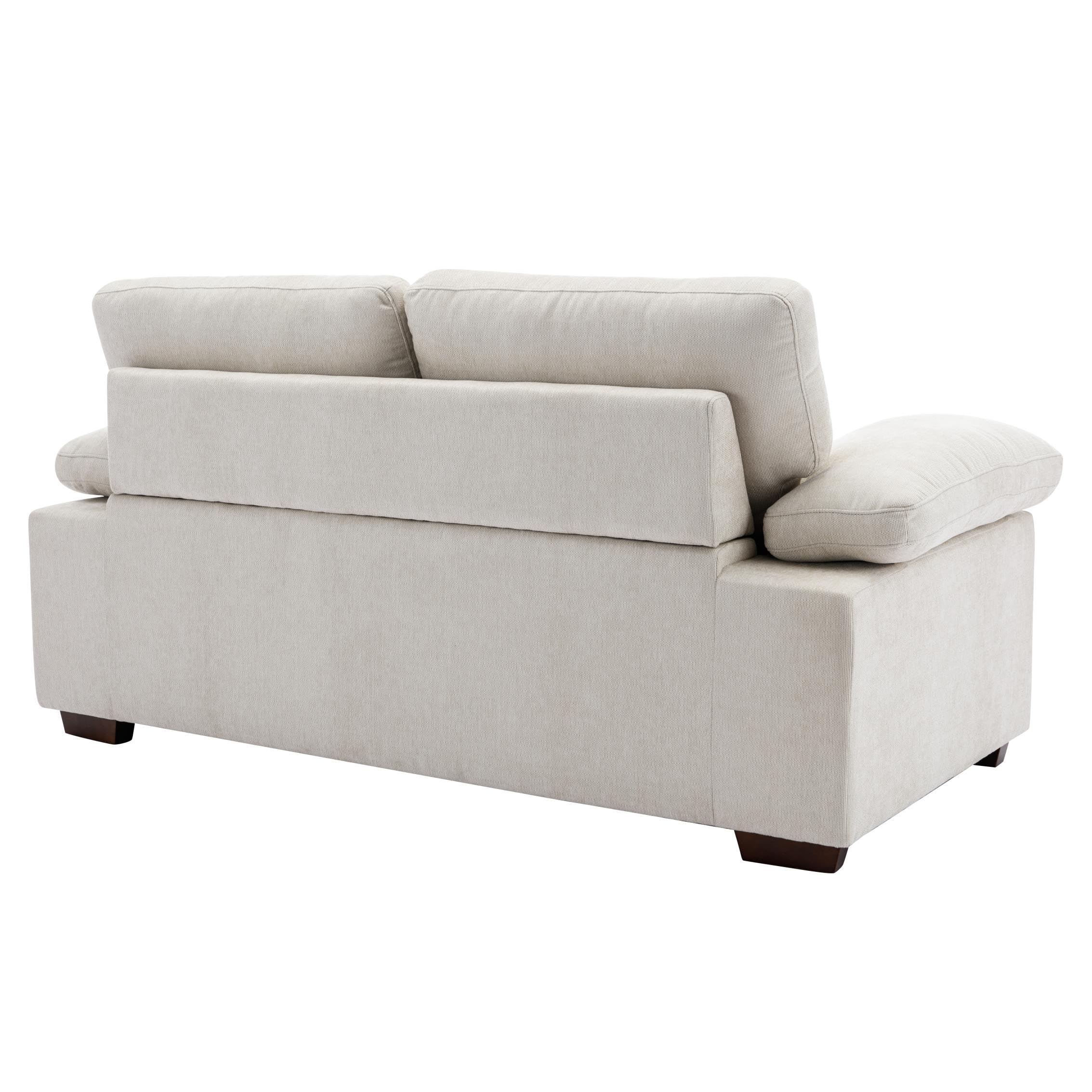 COLAMY Loveseat Sofa 73", Chenille Fabric Overstuffed Comfy Couch with 2 Throw Pillows 1 Lumbar Pillow, Upholstered Sofa for Living Room Apartment Small Space, Dark Grey
