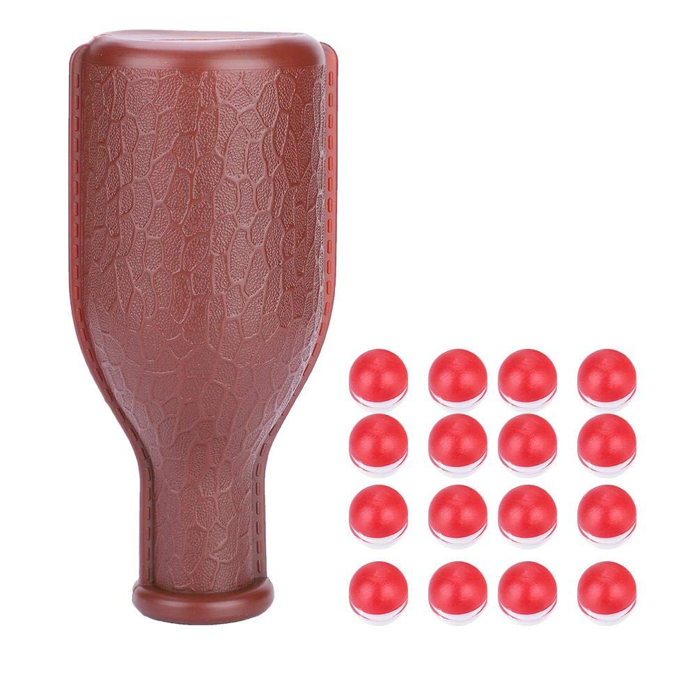 Huairdum Dice Bottle, Billiard Shaker Bottle with 16 Numbered Tally Balls Pool Dice Billiards Accessory Billiard Number Dice Brown for Pea Pool