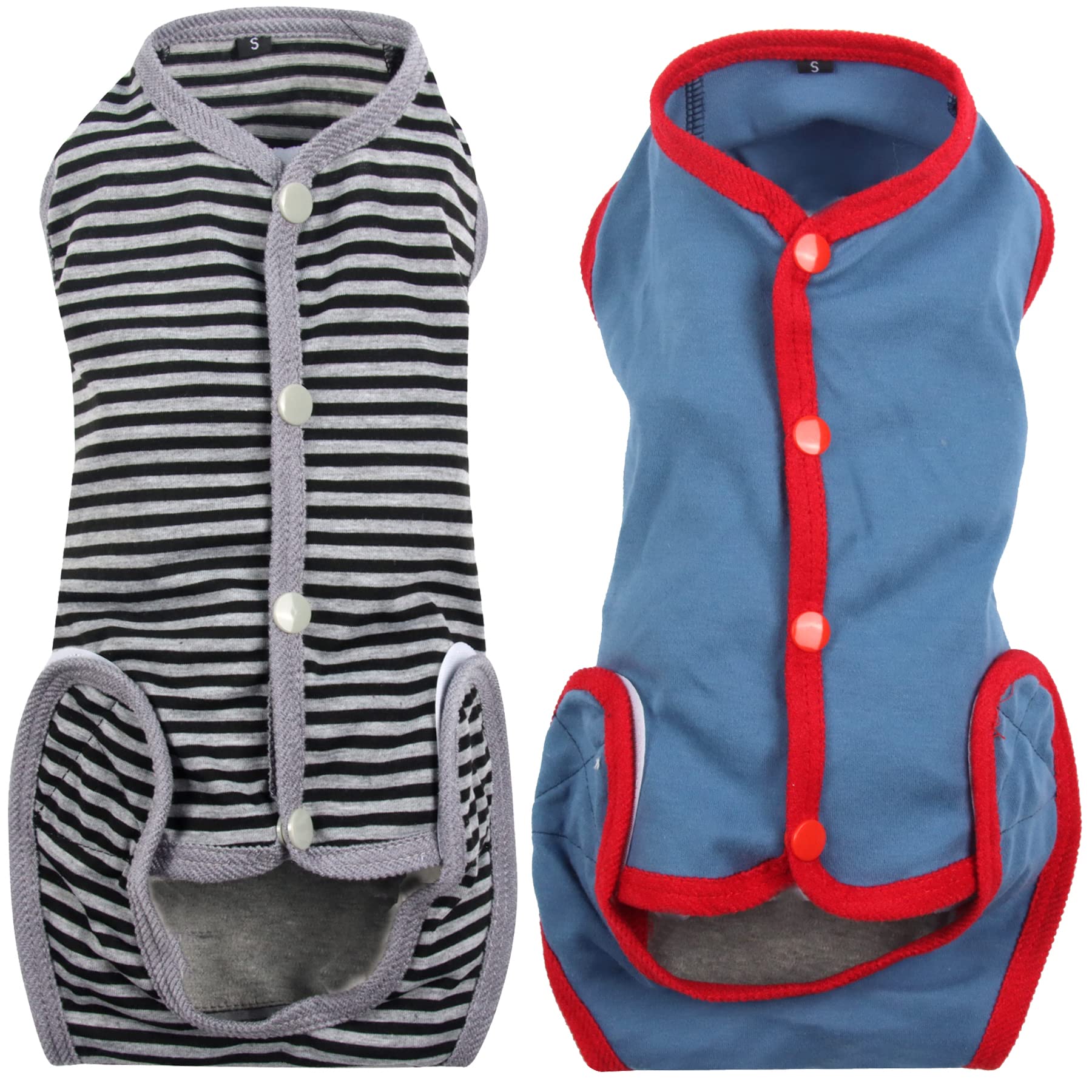 JoyDaog 2Pcs Dog Surgery Recovery Suit Substitute E-Collar & Cone,Recovery Onesie Puppy Surgical,Cat Recovery Shirt Dog Wounds Bandages Prevent Licking Dog,S
