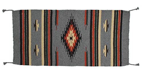 Onyx Arrow Southwest Area Rug, 20 x 40 Inches, Center Diamond, Gray/Black/Multi