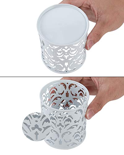 EasyPAG 2 Pack Pen Holder for Desk Premium Metal Pencil Holder Pen Cup Marker Holder Makeup Brush Holders, Desk Accessories & Workspace Organizers for Home, School & Office,White