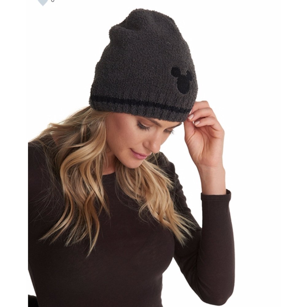 Barefoot Dreams CozyChic Adult Classic Mickey Mouse Beanie Disney Series Carbon/Black