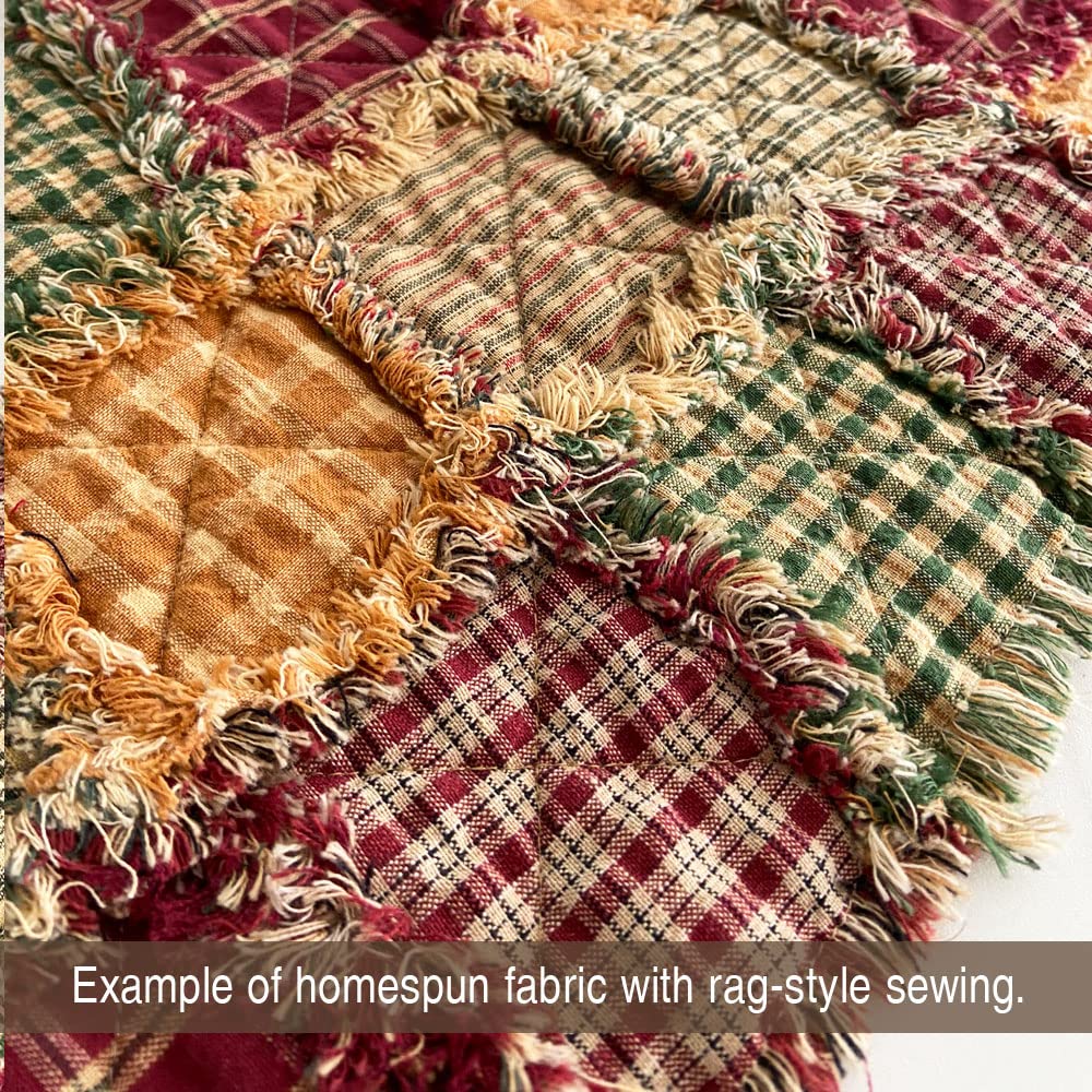 Honey Mustard Homespun Cotton Plaid Fabric by JCS - Sold by The Yard