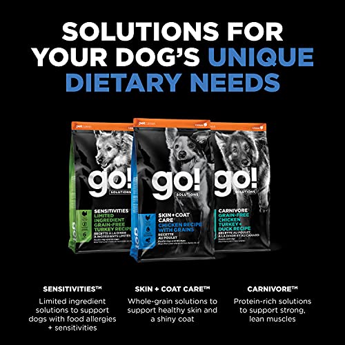 Go! Solutions Skin + Coat Care, Dry Dog Food, Chicken Recipe with Grains, 3.5 lb Bag