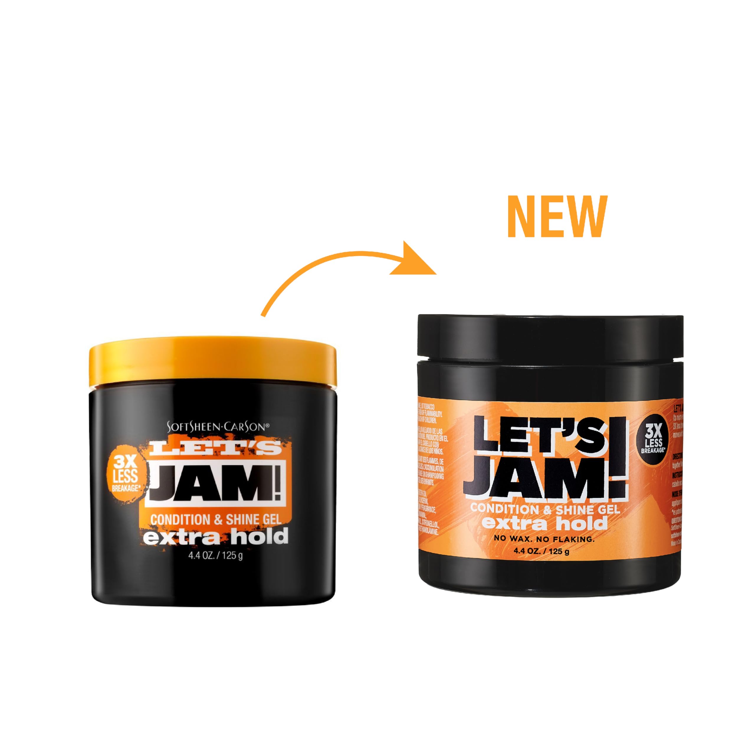 SoftSheen-Carson Let's Jam! Shining and Conditioning Hair Gel by Dark and Lovely, Extra Hold, All Hair Types, Styling Gel Great for Braiding, Twisting & Smooth Edges, Extra Hold, 4.4 oz