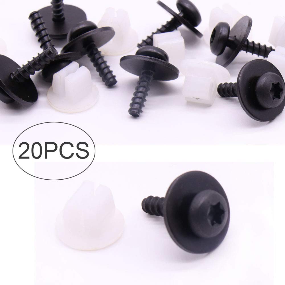AUTOLA 20PCS T30 Torx Head Under Engine Shield Fender Liner Deflector Grille Screw Bolt Grommet Retainer Screw Bolt Nut Grommet Kit for Ford Escape F-150 Edge Focus C-Max S-Max Transit Lincoln MKC